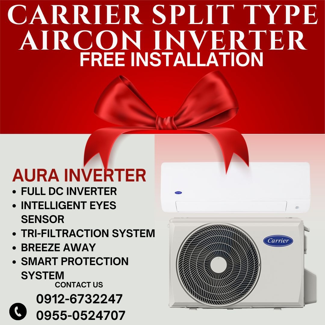 CARRIER SPLIT TYPE INVERTER FREE INSTALLATION, TV & Home Appliances ...