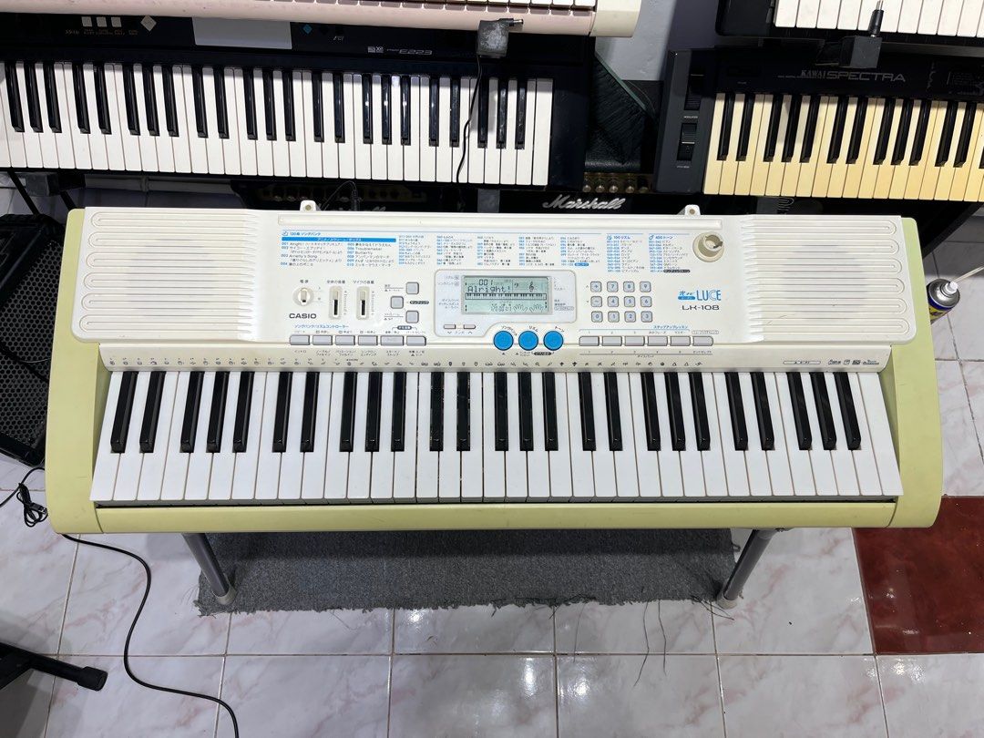 Casio LK-108 Piano Keyboard Organ Semi Weighted 61 Keys Touch Response ...