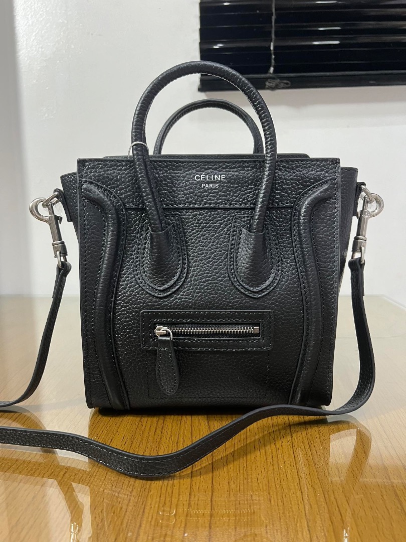 Celine Nano Luggage black leather, Luxury, Bags & Wallets on Carousell