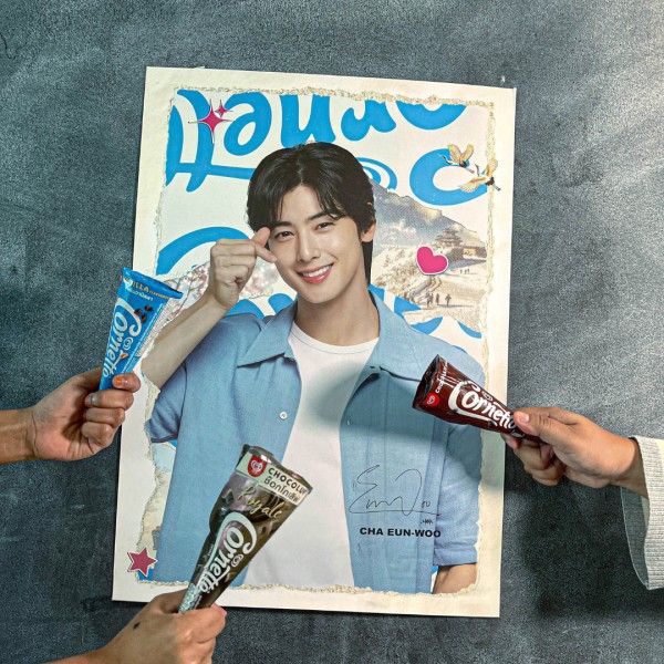 Cha Eun Woo Cornetto poster, Hobbies & Toys, Collectibles & Memorabilia ...