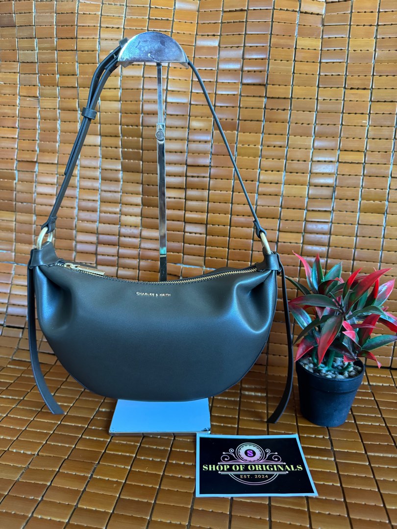 Charles & Keith Calla Half Moon Two Way Bag, Women's Fashion, Bags ...