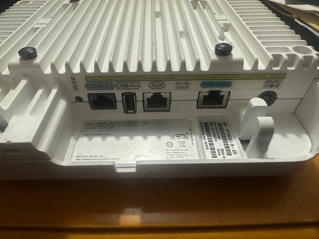 cisco思科 AIR-AP3802I-H-K9 無線AP 企業千兆wifi, 電腦＆科技, 電腦周邊及配件, Wifi及上網相關產品 ...
