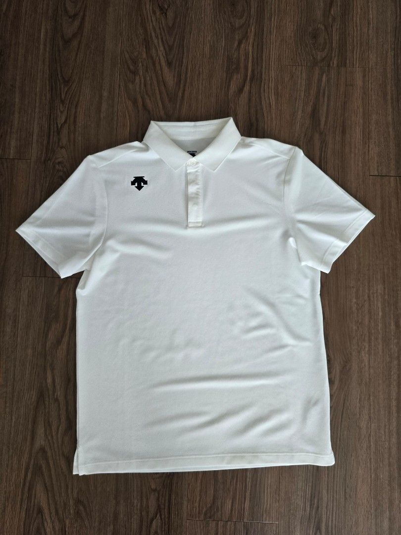 Descente Polo T (White) | Authentic | 100% Original | Chest 52cm Lenght 70cm, Men's Fashion ...