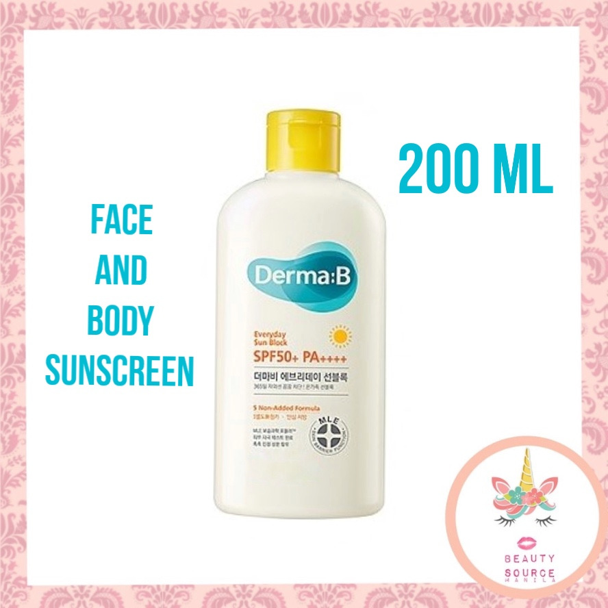 DERMA B EVERYDAY SUNBLOCK SUNSCREEN SPF50 200ML, Beauty & Personal Care ...