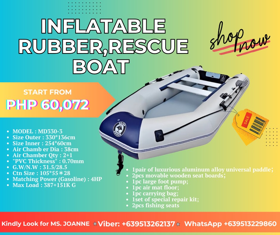 INFLATABLE RUBBER/RESCUE BOAT 5 Person Air Mat Floor 0.7mm PVC ...
