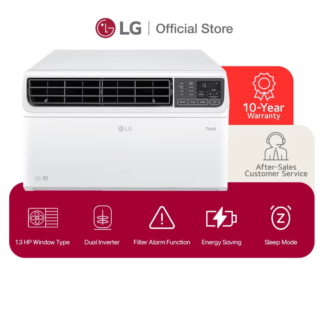 LG 1.3 HP Window Type Aircon Dual Inverter LA130GC2, TV & Home ...