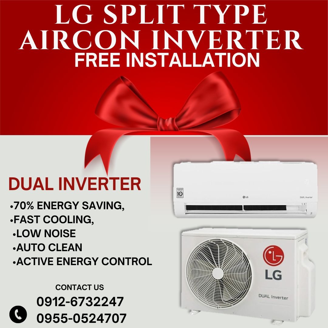 LG DUAL INVERTER SPLIT TYPE FREE INSTALLATION, TV & Home Appliances ...