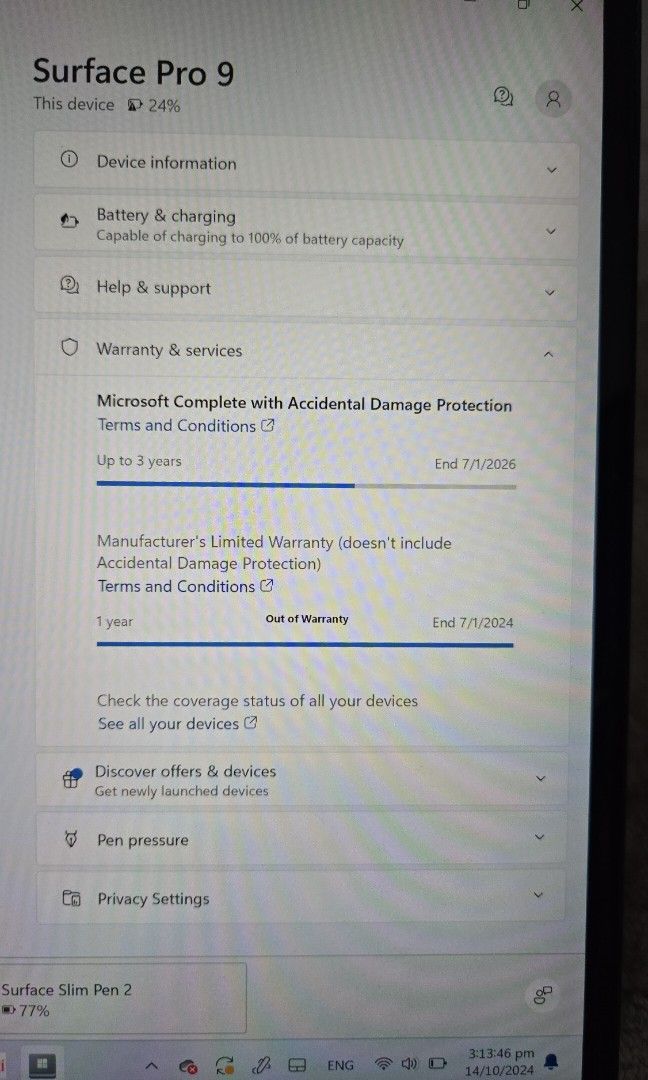 Microsoft Surface Pro 9 i7, 16GB RAM, 512GB storage (under warranty ...