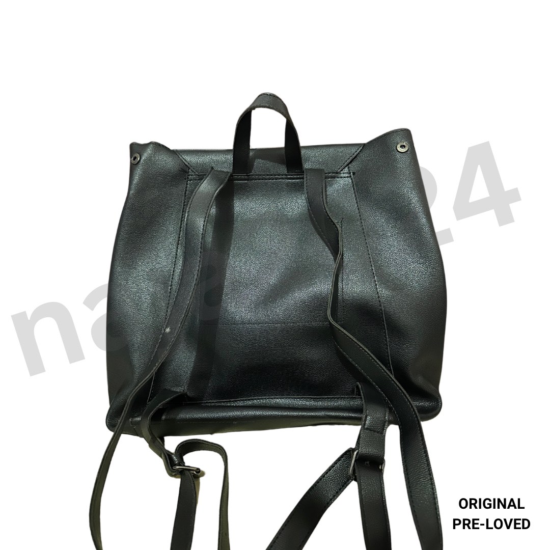 MINISO Leather backpack in Black, Women's Fashion, Bags & Wallets ...