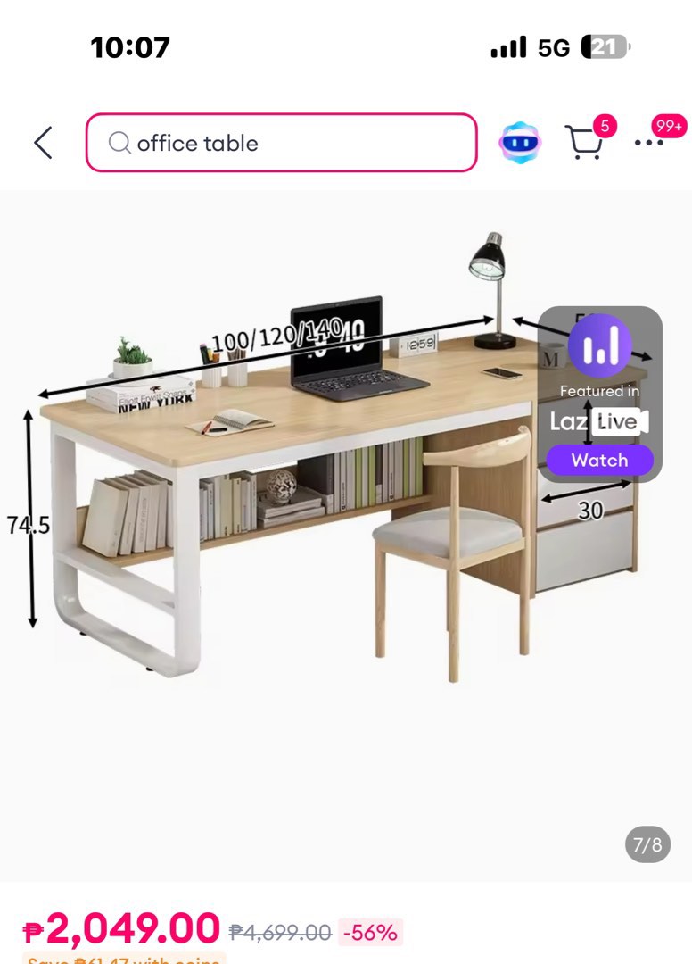 Office Table knock down 140cm x 50cm x 74.5cm, Furniture & Home Living ...