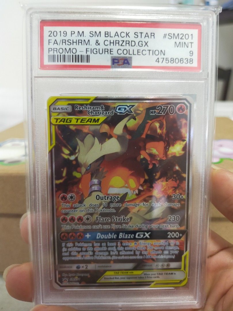 Pokemon card English Reshiram & Charizard GX SM201 promo 2019 PSA 9 ...