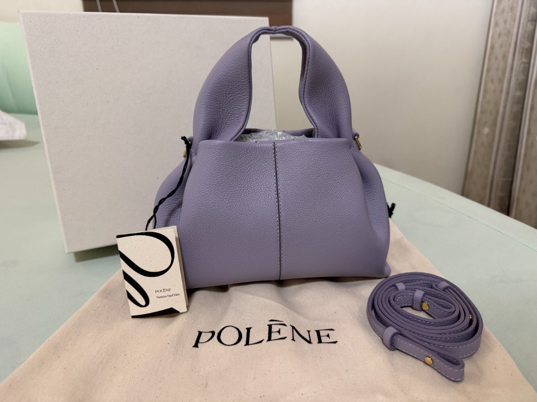 Polene Nauf Mini - Textured Mauve, Women's Fashion, Bags & Wallets ...