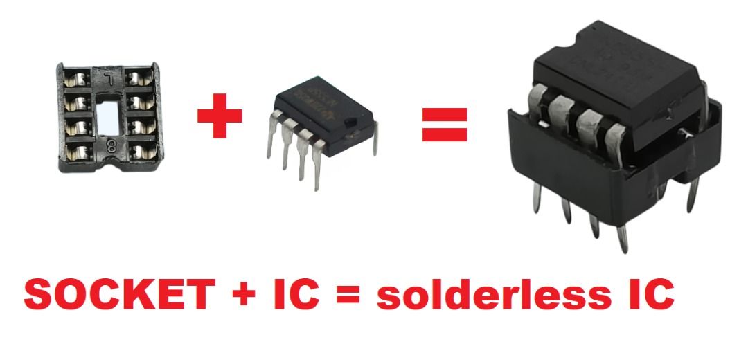 PRECISION TIMER IC CHIP 8-PIN NE555 with DIP IC SOCKET SOLDER TYPE ...