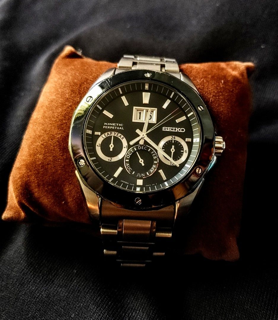 RARE!! vintage 100% authentic seiko brightz SAGV017 kinetic perpetual calendar full titanium ...