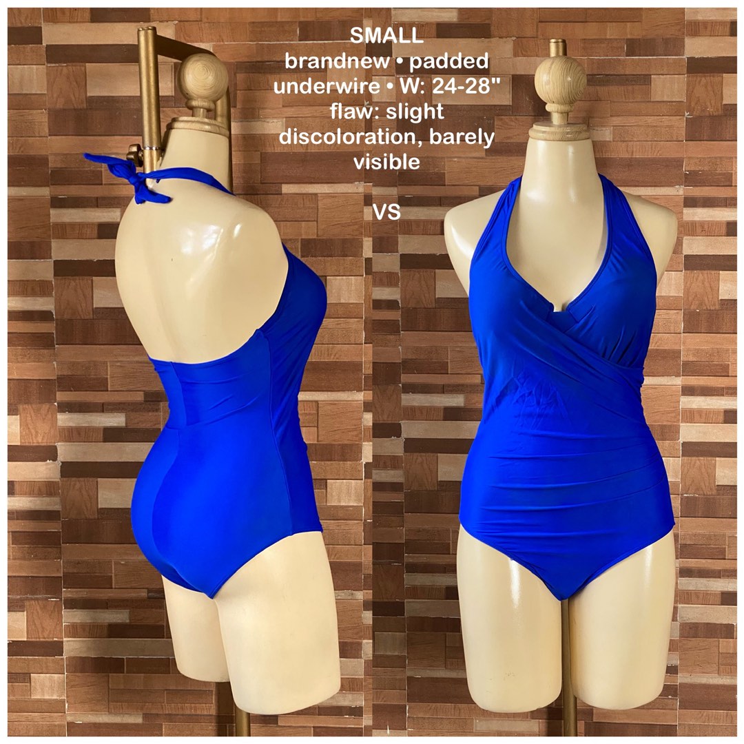 ROYAL BLUE HALTER ONE PIECE SWIMSUIT, Women's Fashion, Swimwear ...