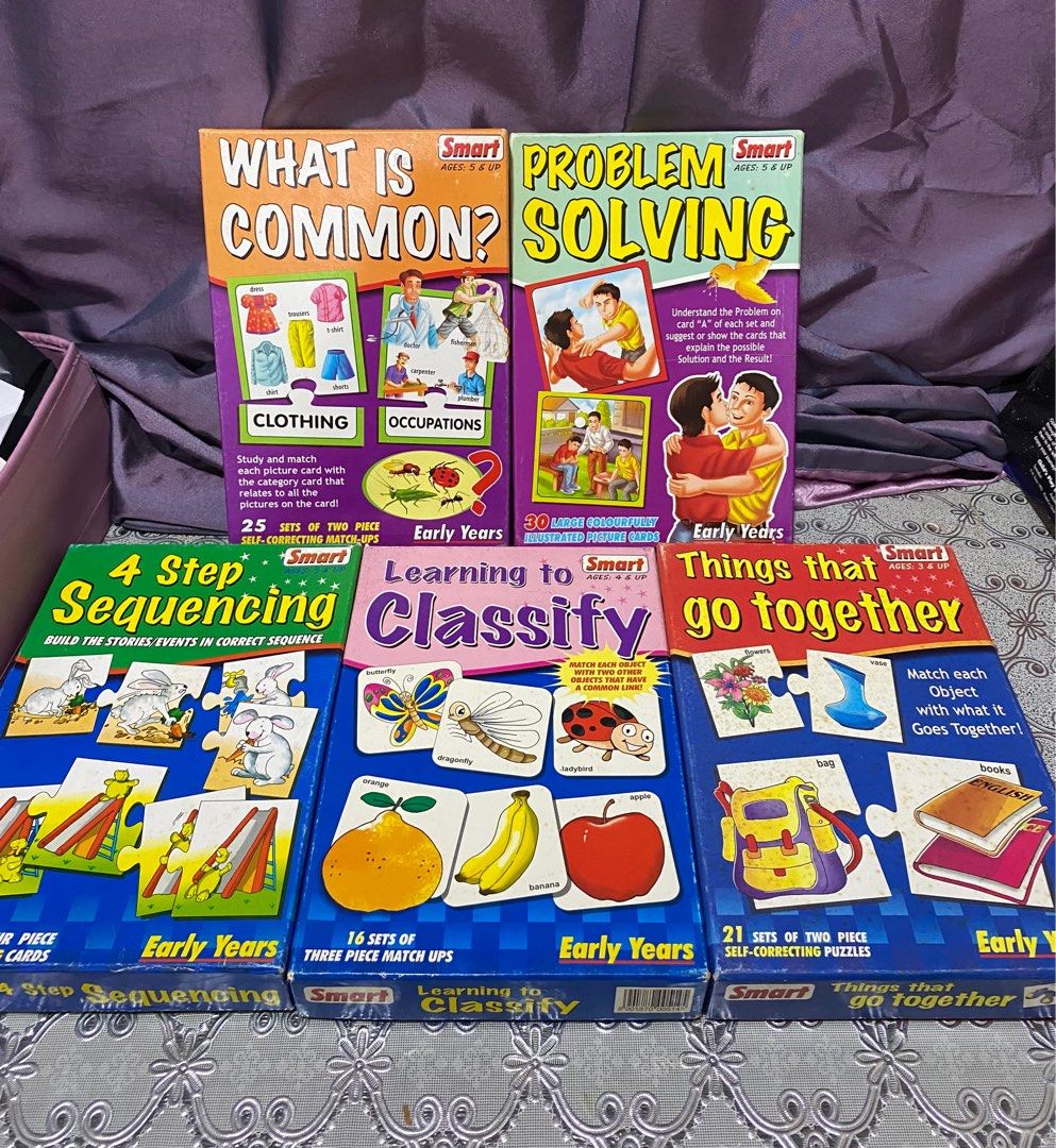 5 sets Smart - Problem Solving educational matching cards for kids ages ...