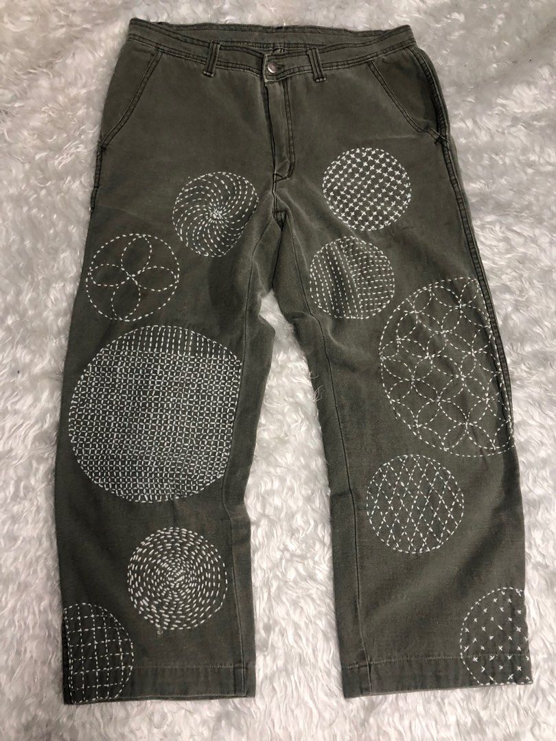 Tad word worker distress x custom handmade stich ankle pants, Men's ...