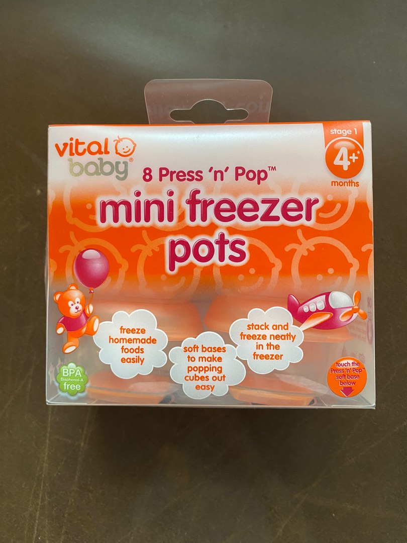 Vital Baby 8pc Press n Pop Mini Freezer Pots, Babies & Kids, Nursing ...