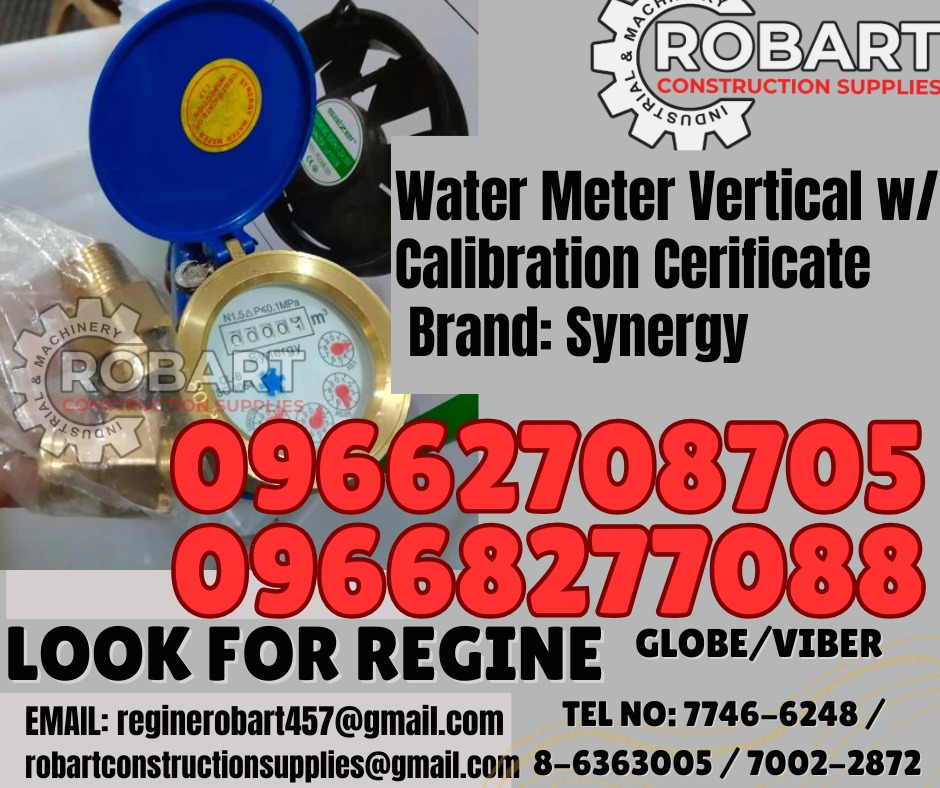 Water Meter Vertical w/ Calibration Cerificate Brand: Synergy ...