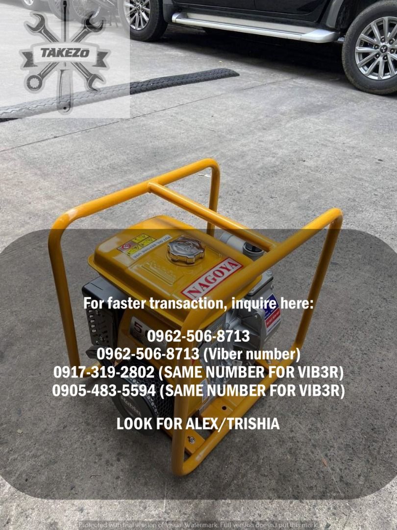 Water Pump with Robin Engine ‍ Pump Model: PN207‍ Brand: Nagoya‍ Engine Model: EY20 (5HP)‍ Brand ...