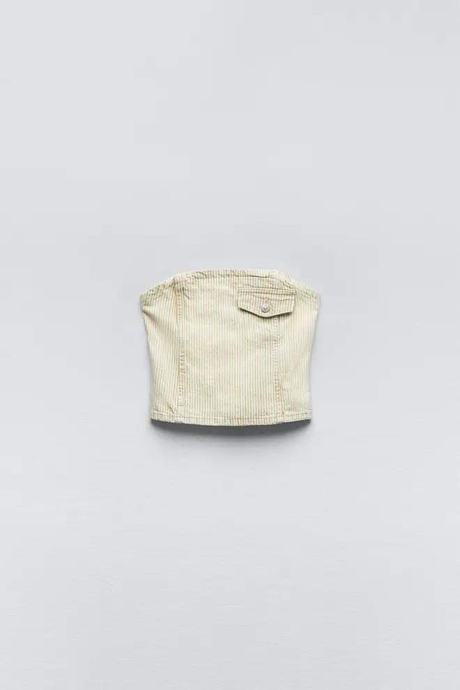 Zara denim tube top, Women's Fashion, Tops, Others Tops on Carousell