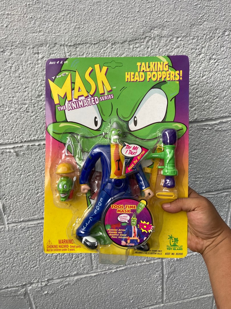 1997 Mask The Animated Series Talking Head Poppers TOOL TIME MASK ...