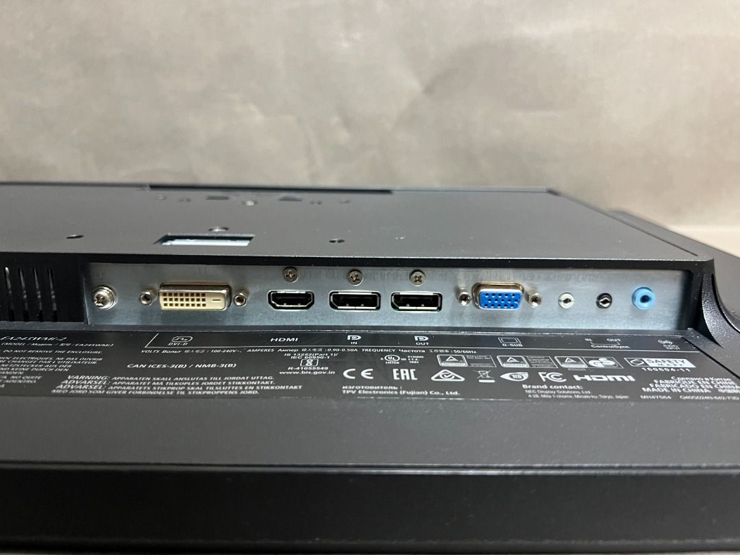 現貨多部 冇底座 NEC MultiSync EA245WMi-2 24" Full HD LED Flat 黑色1920x1200 FHD 60Hz 無邊框｜不閃屏 低藍光 無邊框 顯示器 ...