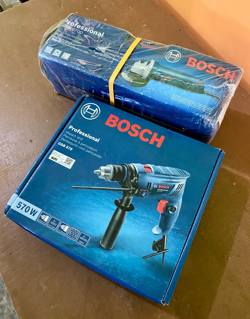 Bosch Mini Grinder/Mini Cutter (GWS 6700) & Bosch Impact Drill (GSB 570 ...