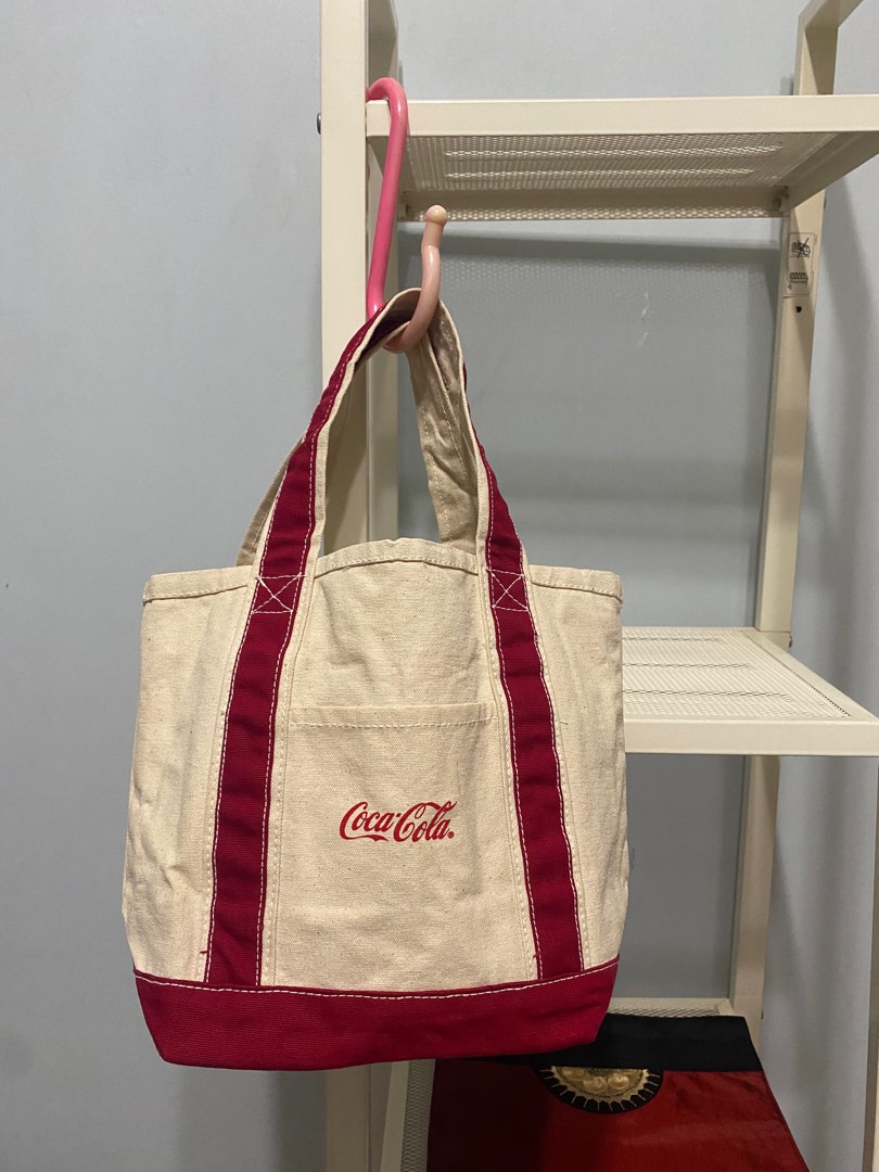 Coca cola mini tote bag material canvas keras (11.5inch), Women's ...