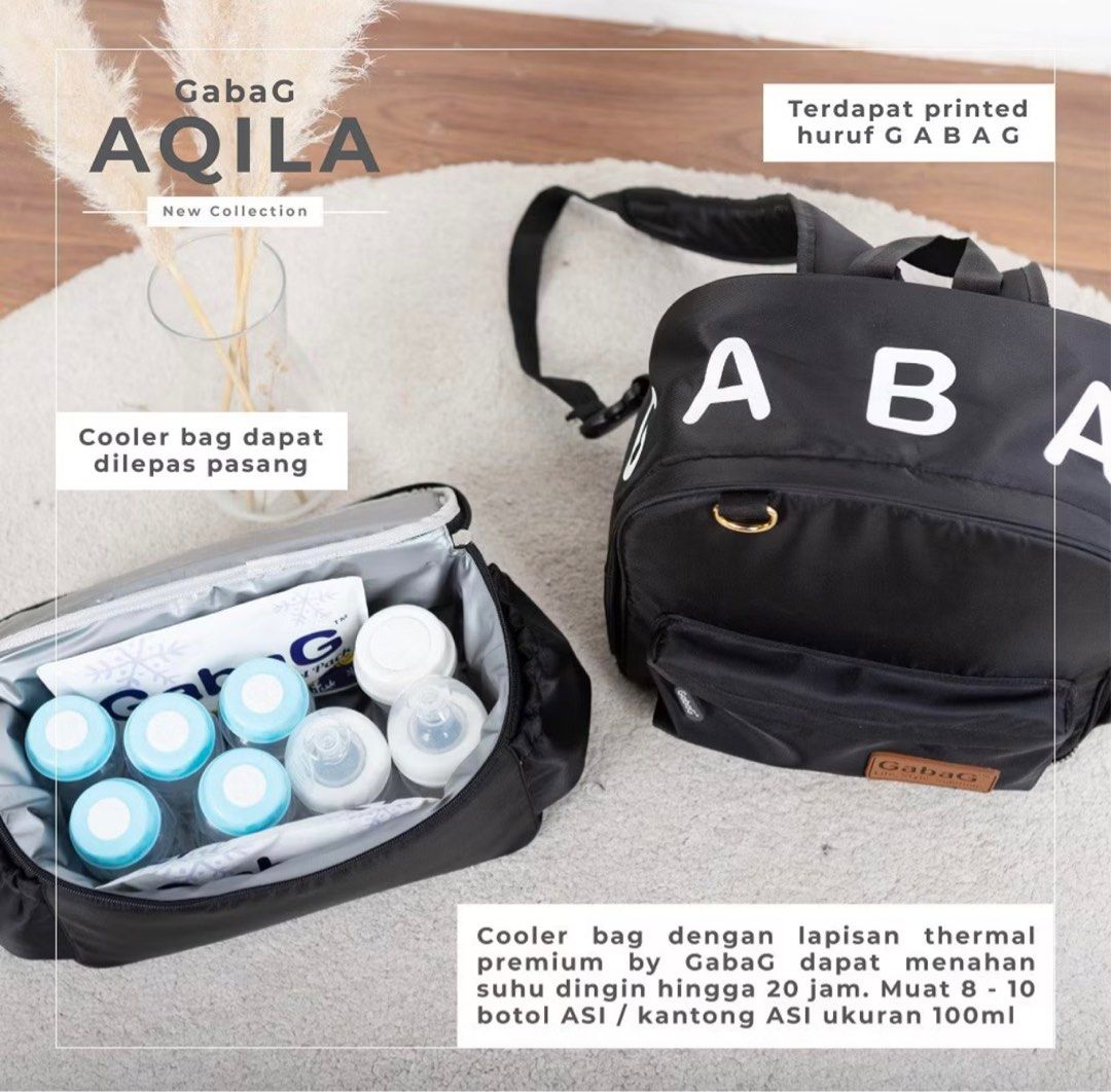 GABAG AQILA - Backpack executive series 2IN1 Diaper & Cooler Bag, Women ...