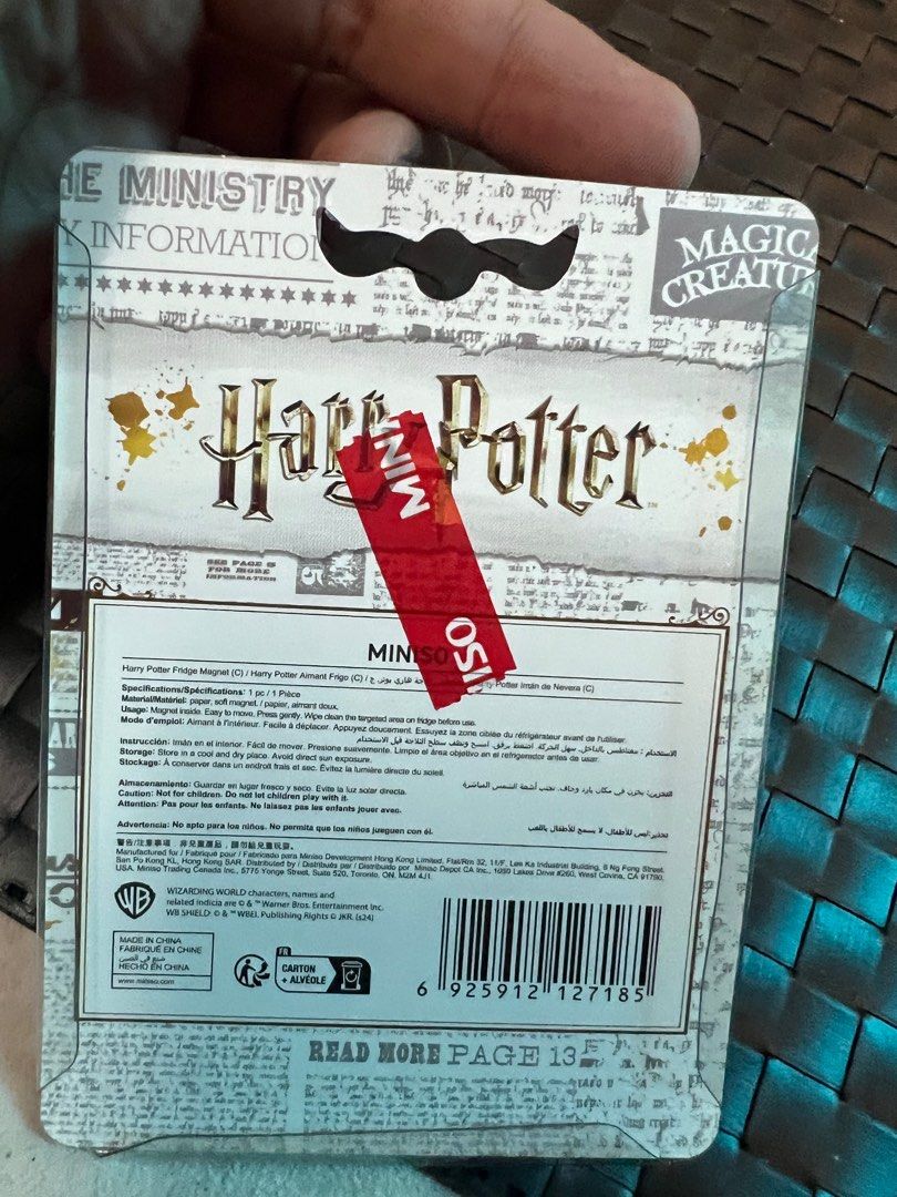 Harry Potter X Miniso fridge magnet hogwarts, Hobbies & Toys ...