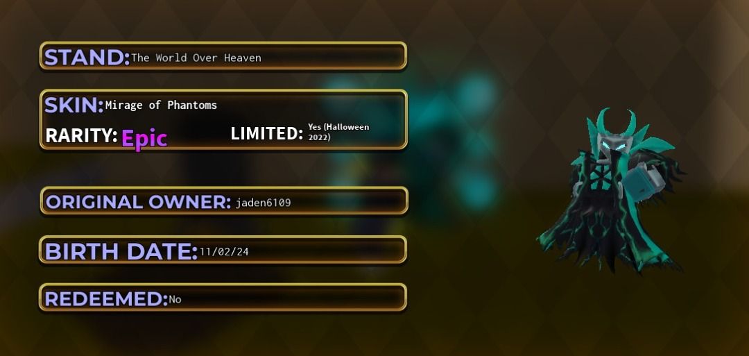 High S Tier Mirage Of Phantoms MOP | YBA/Your Bizzare Adventure, Video ...