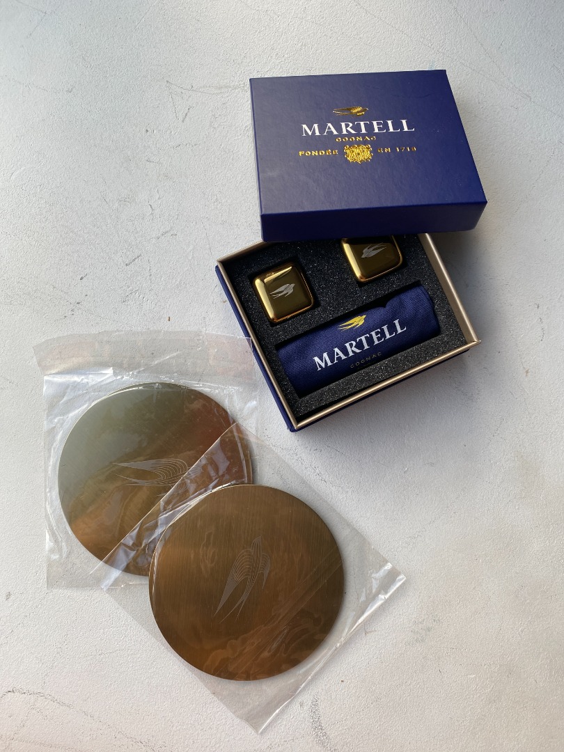 Martell Whiskey Stones & Gold Coasters on Carousell