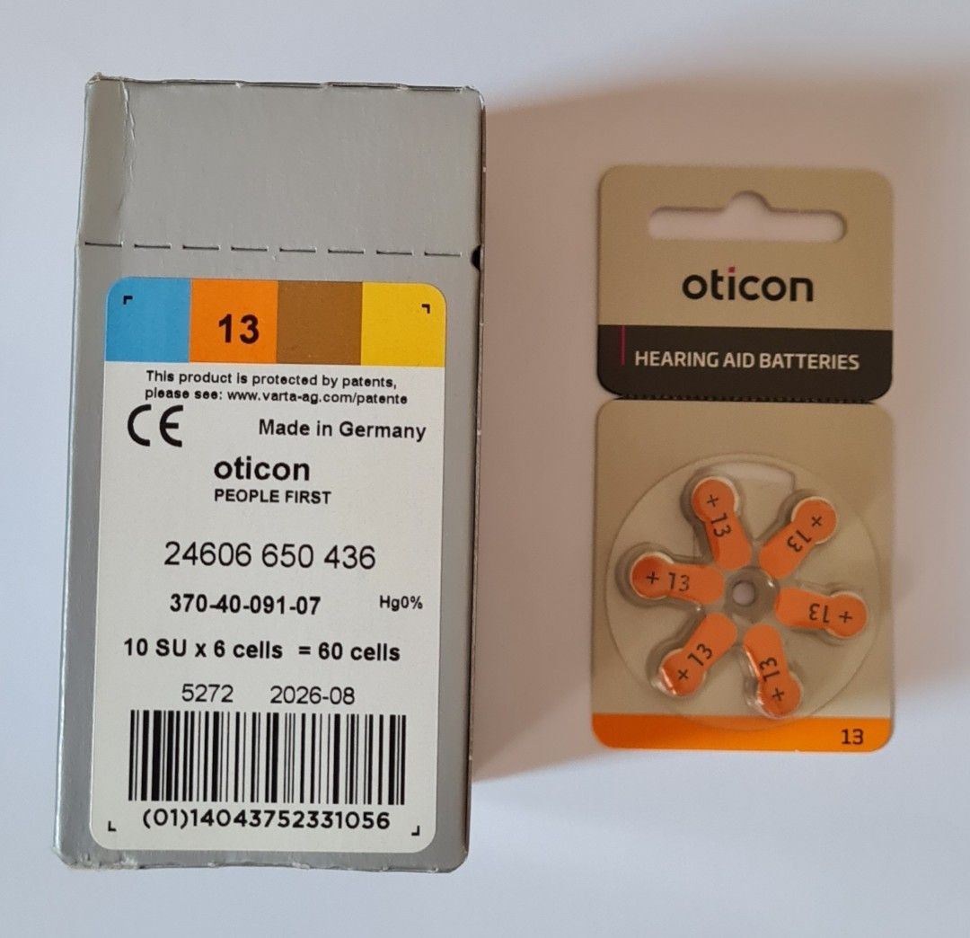Oticon Hearing Aid Batteries (exp 08/2026), Health & Nutrition ...