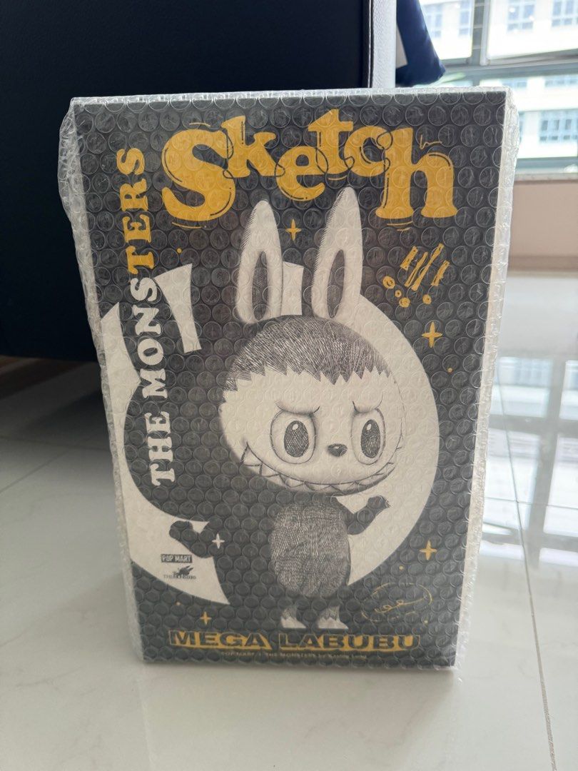 Popmart Mega Labubu 400% sketch, Hobbies & Toys, Toys & Games on Carousell