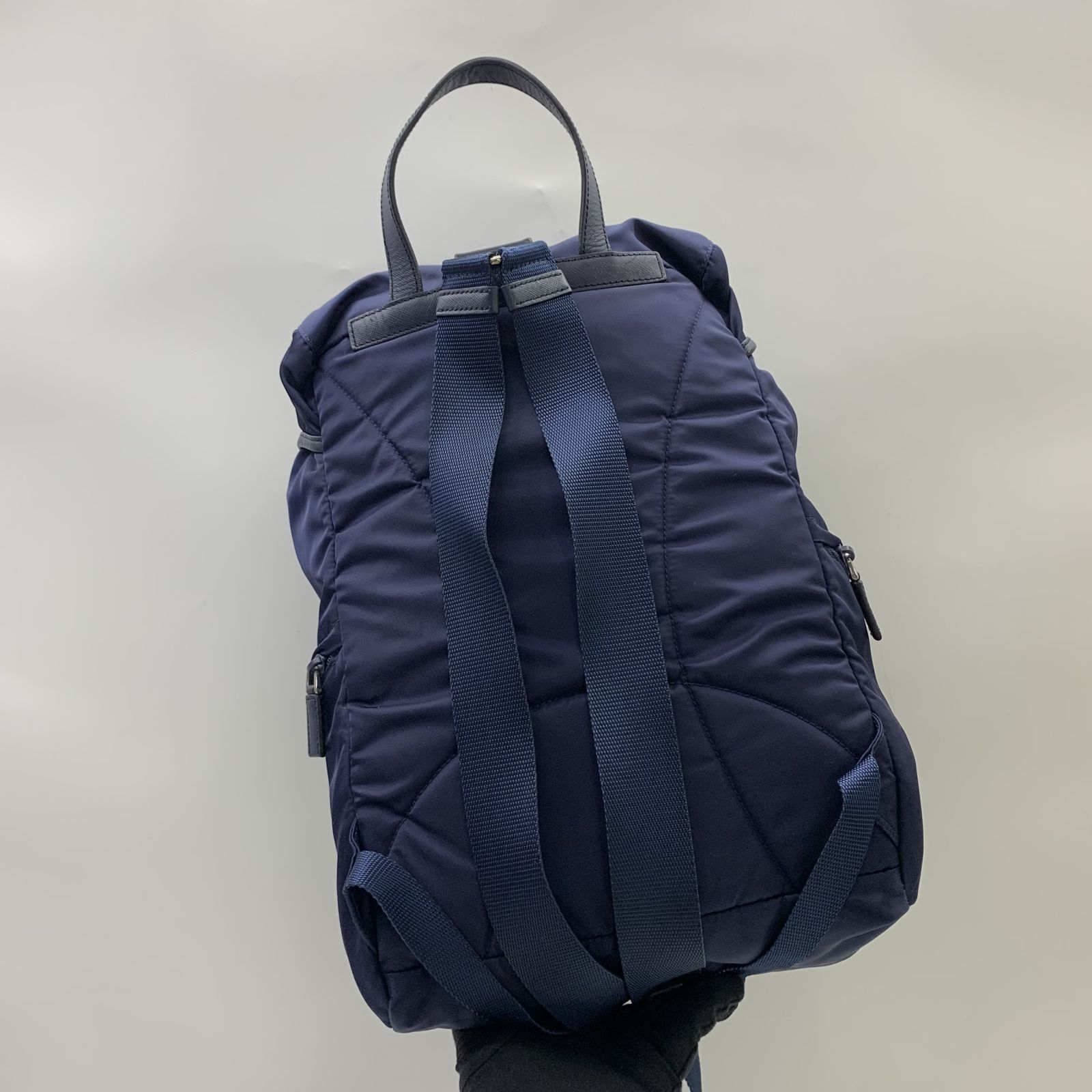prada backpack men blue