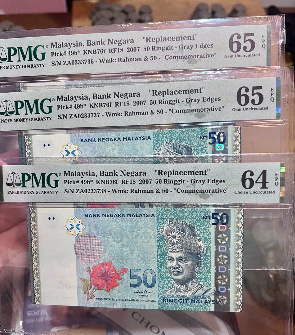 Rare UNC PMG 65EPQ 11th series Zeti 2007 RM50 50th Merdeka Replacement ...
