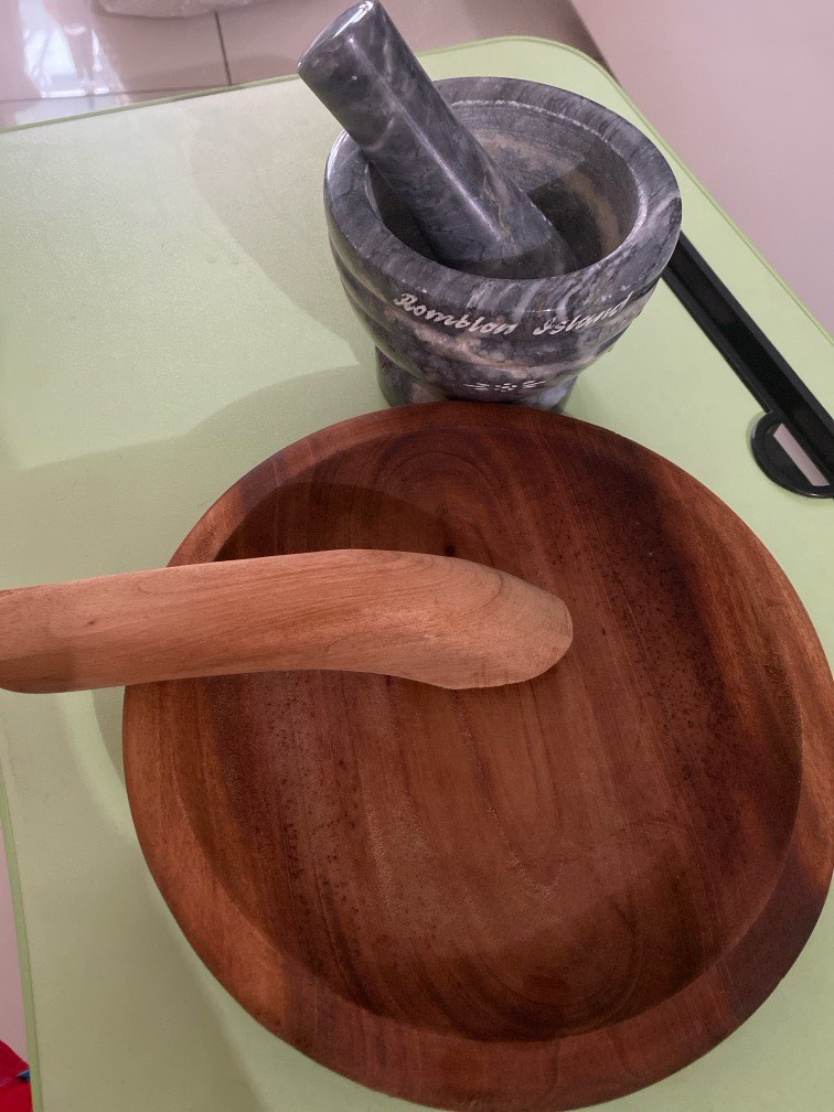 Romblon Island Marble Mortal & Pestle FREE Wooden Mortal & Pestle ...