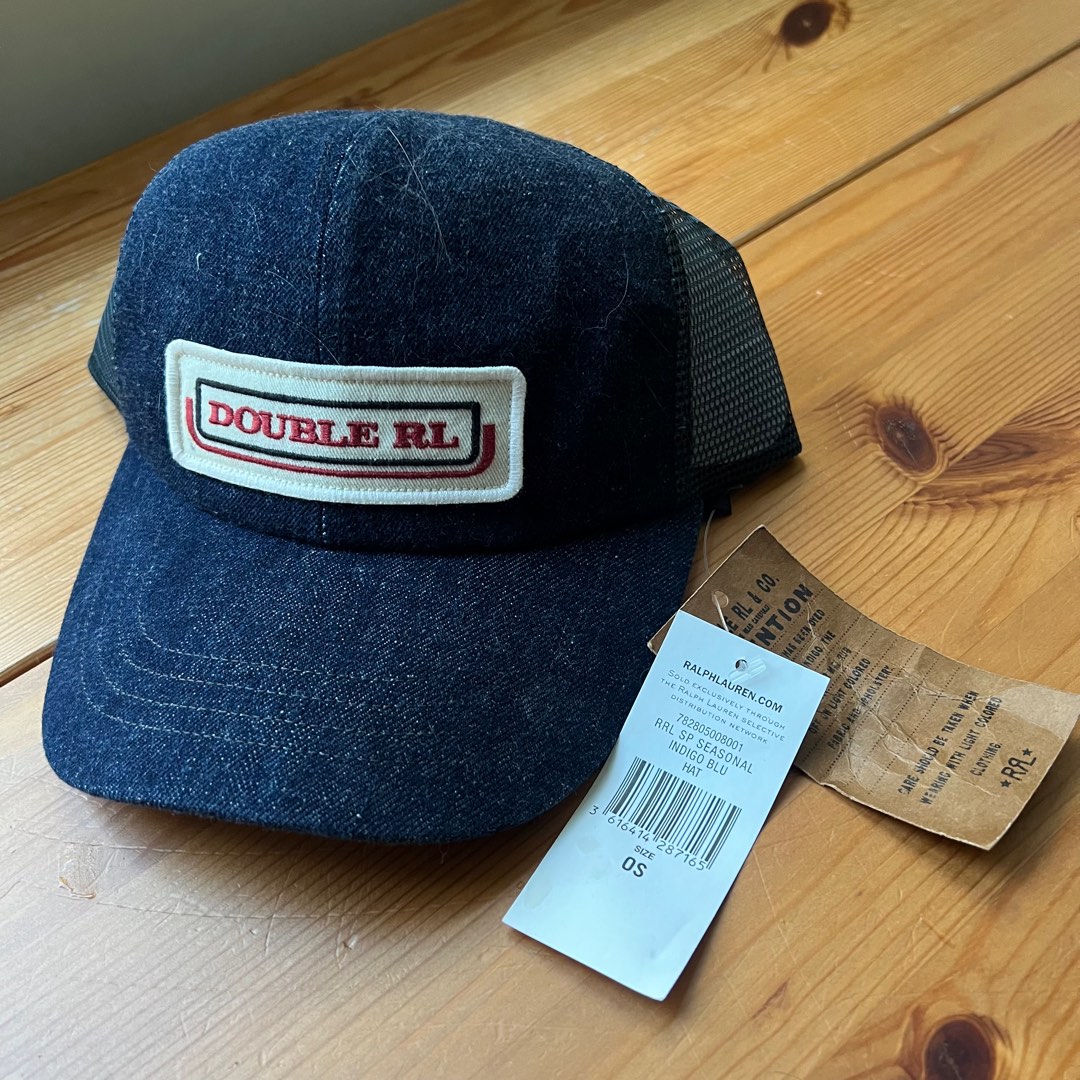RRL double RL Ralph Lauren denim trucker cap hat free size, 名牌, 飾物及配件 ...