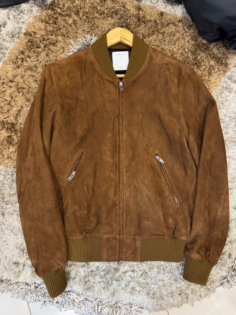 Sandro Paris Suede Bomber Jacket, Men's Fashion, Coats, Jackets and ...