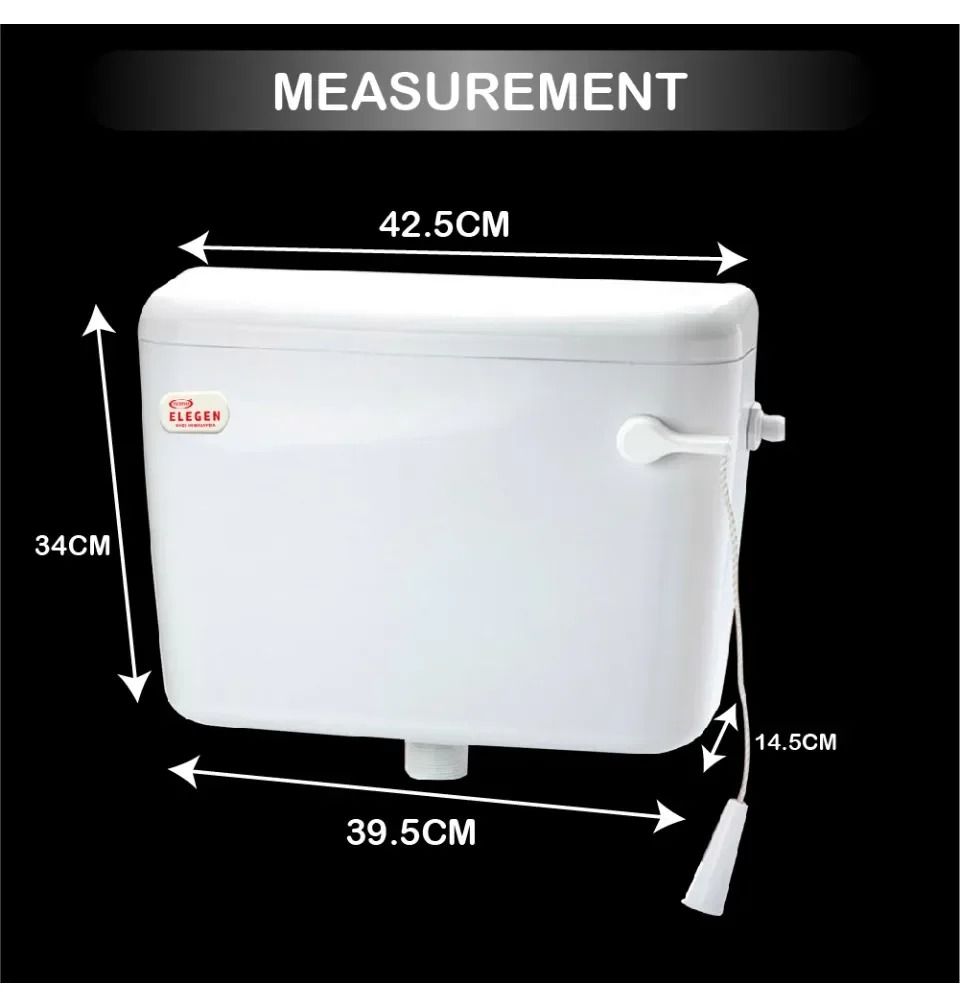 TECHPLAS 9 LITER Plastic Cistern High Level Low Level Kotak Jamban ...