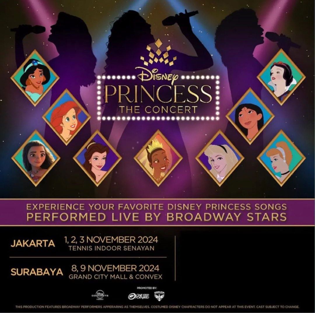 TICKET DISNEY PRINCESS CONCERT JKT 2 Nov 18.30, Tiket & Voucher, Tiket ...