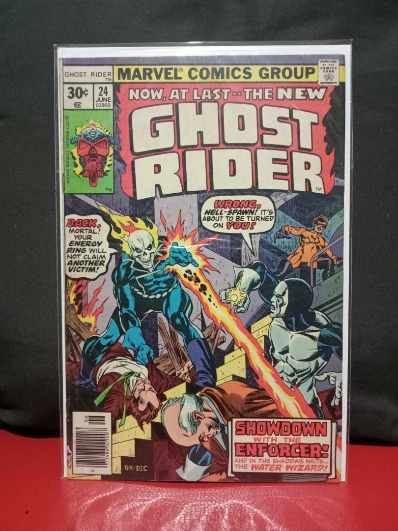 Vintage 1977 Ghost Rider #24 Marvel Comics - Enforcer and Water Wizard ...