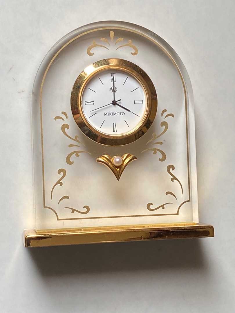 Vintage Japan Mikimoto Table Clock (Working), Furniture & Home Living ...