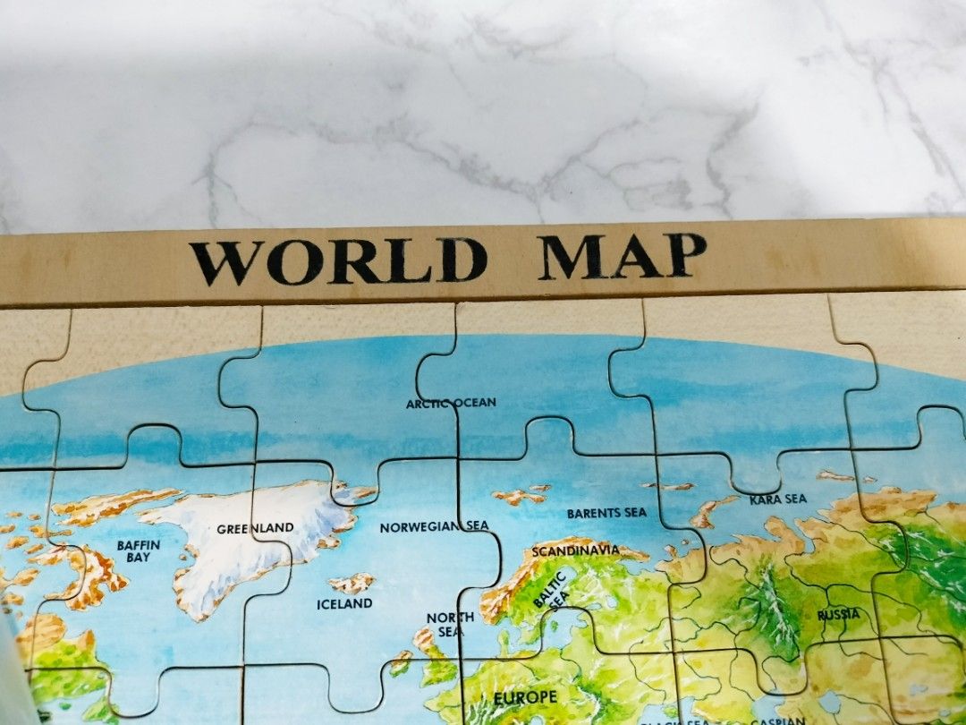 World Map Wood Puzzle, Hobbies & Toys, Toys & Games on Carousell