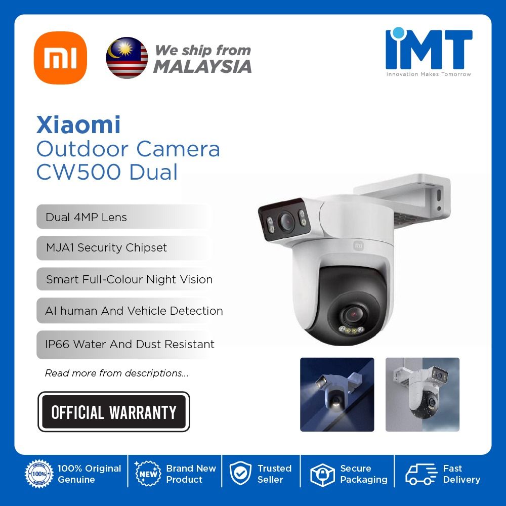 Xiaomi Outdoor Camera CW500 Dual | Dual 4MP lens | AI human detection ...