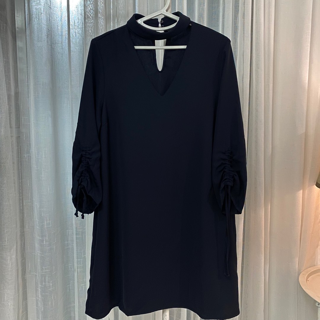 Zara Turtle Neck Blue Dress, Women's Fashion, Dresses & Sets, Dresses ...