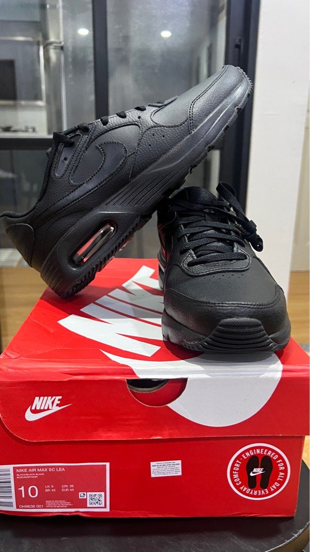 Authentic Nike Air Max SC Leather "Triple Black" - 8uk & 9uk, Men's ...