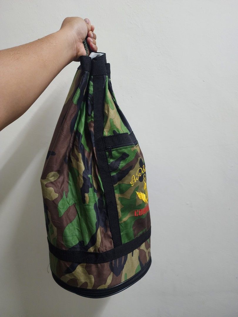 Bag Loreng Askar Military Camo Commando Bucket Beg Guni Jerut Uncang ...
