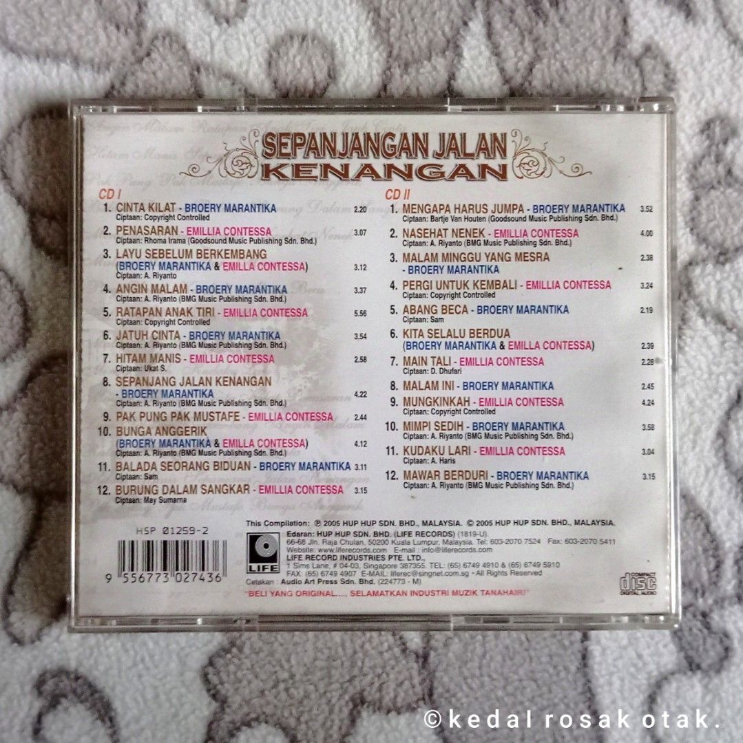Cd Broery Marantika & Emillia Contessa 'Sepanjang Jalan Kenangan' ©2005 ...